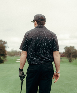 Byrd Gang Golf Polo | Cosmic Sprinkle - Black