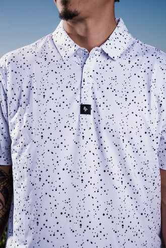 Byrd Gang Golf Polo | Cosmic Sprinkle | White