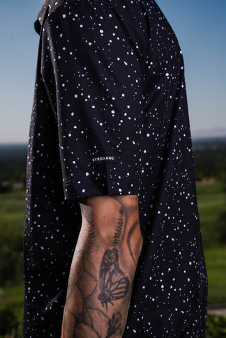 Byrd Gang Golf Polo | Cosmic Sprinkle - Black