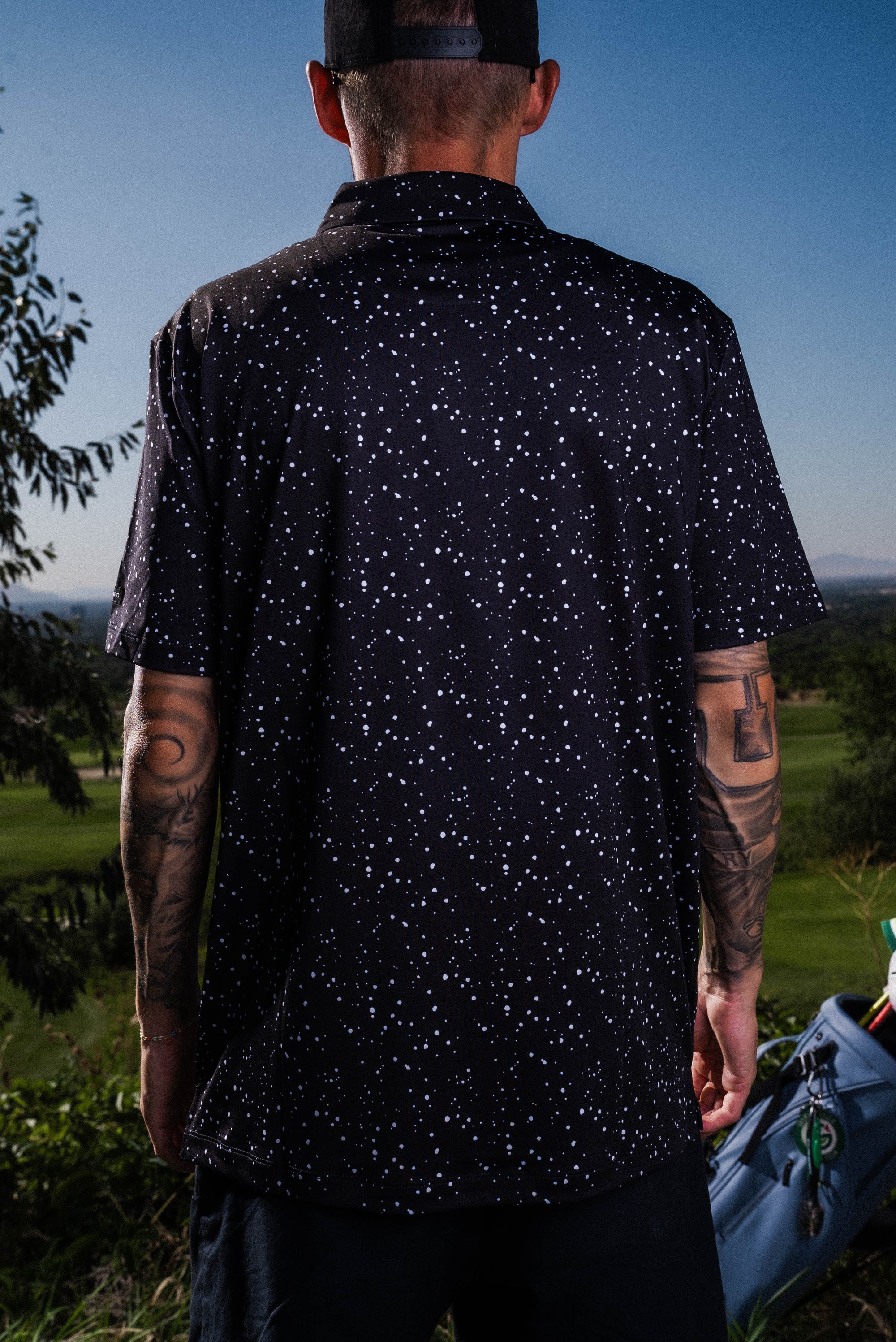 Byrd Gang Golf Polo | Cosmic Sprinkle - Black