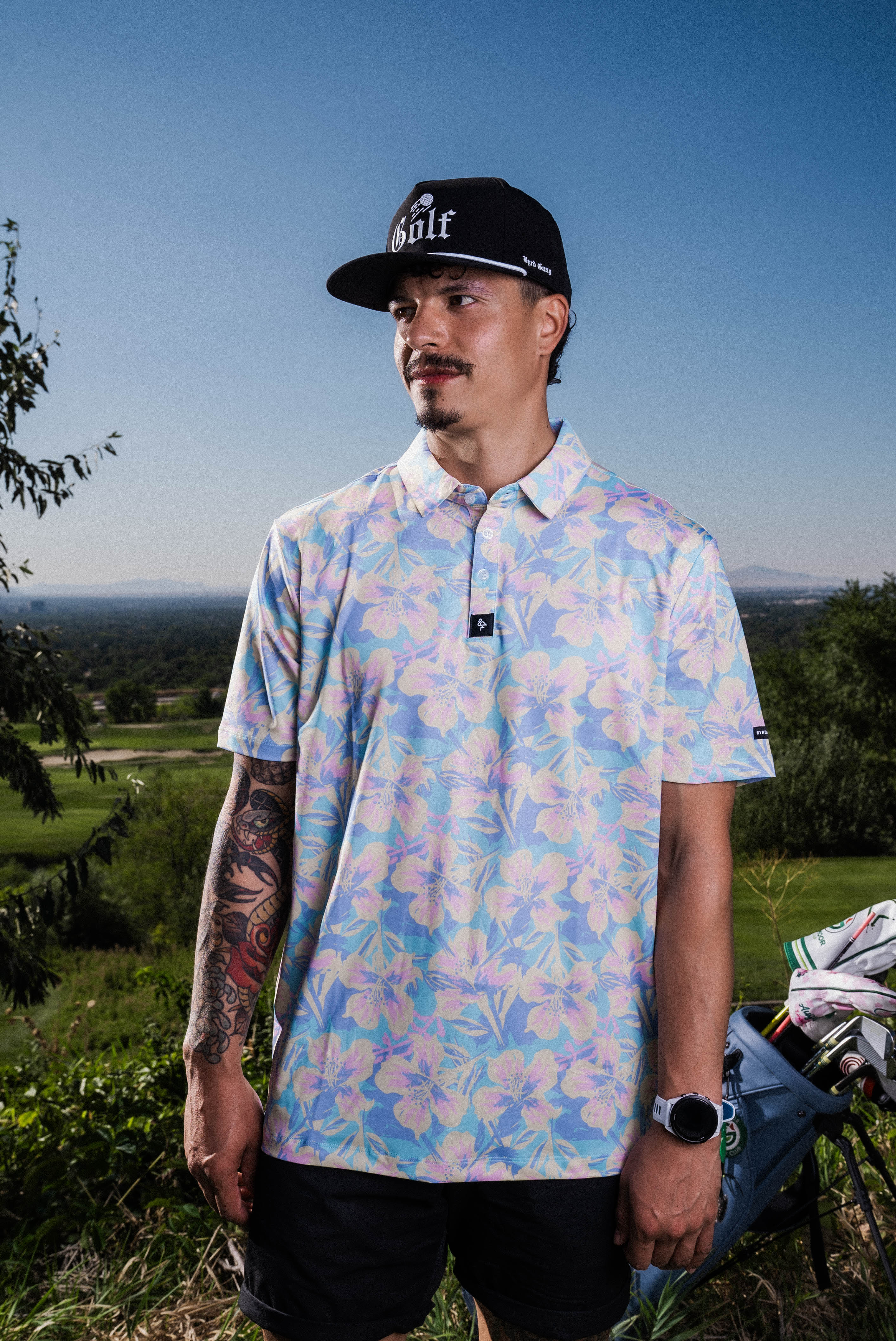 Byrd Gang Golf Polo | Pastel Petals
